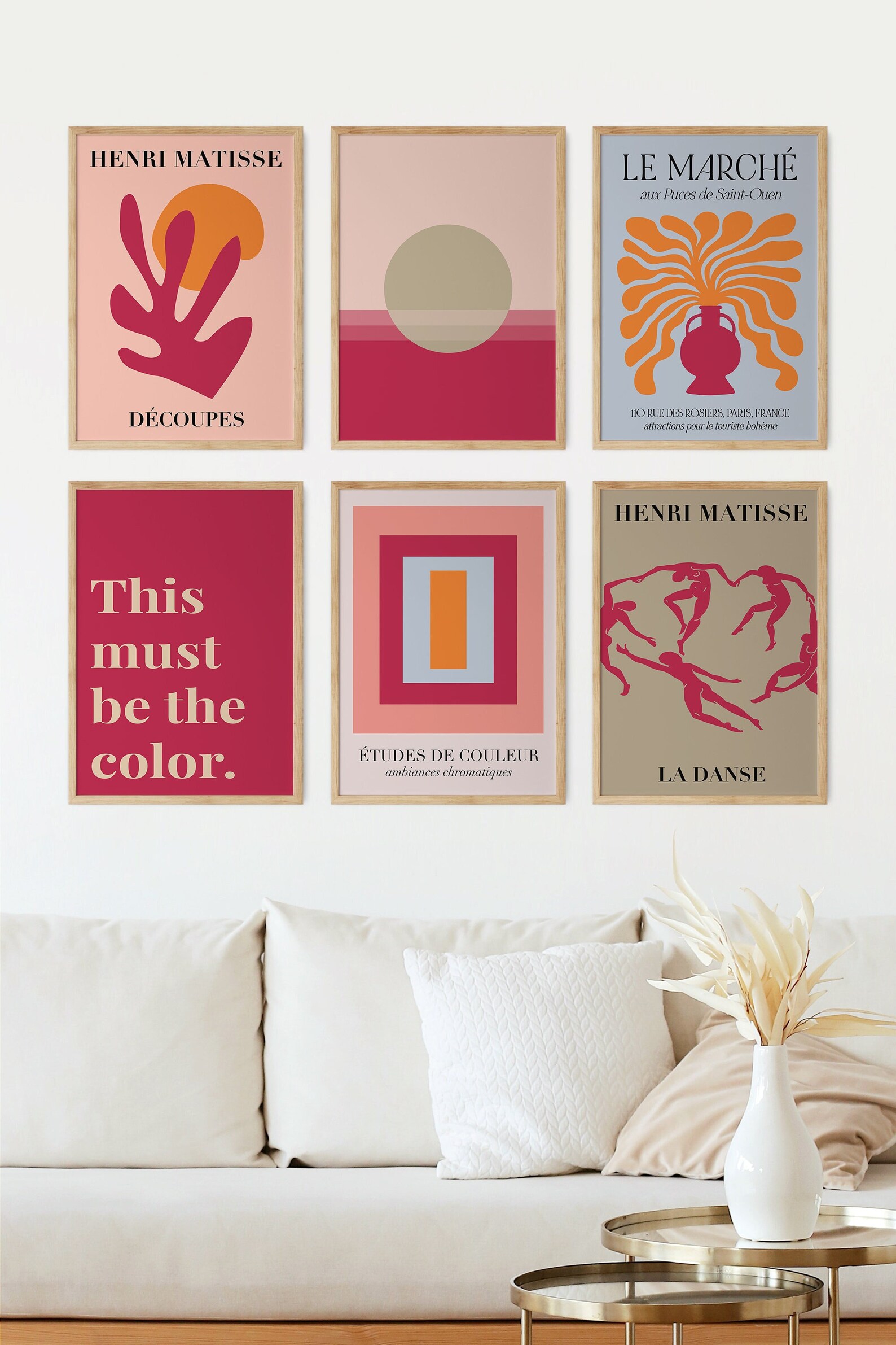 Viva Magenta Wall Art Trendy Posters Set Gallery Wall Set - Etsy