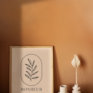 Bonheur HAPPINESS Printable French Word Poster, Definition Wall Decor ...