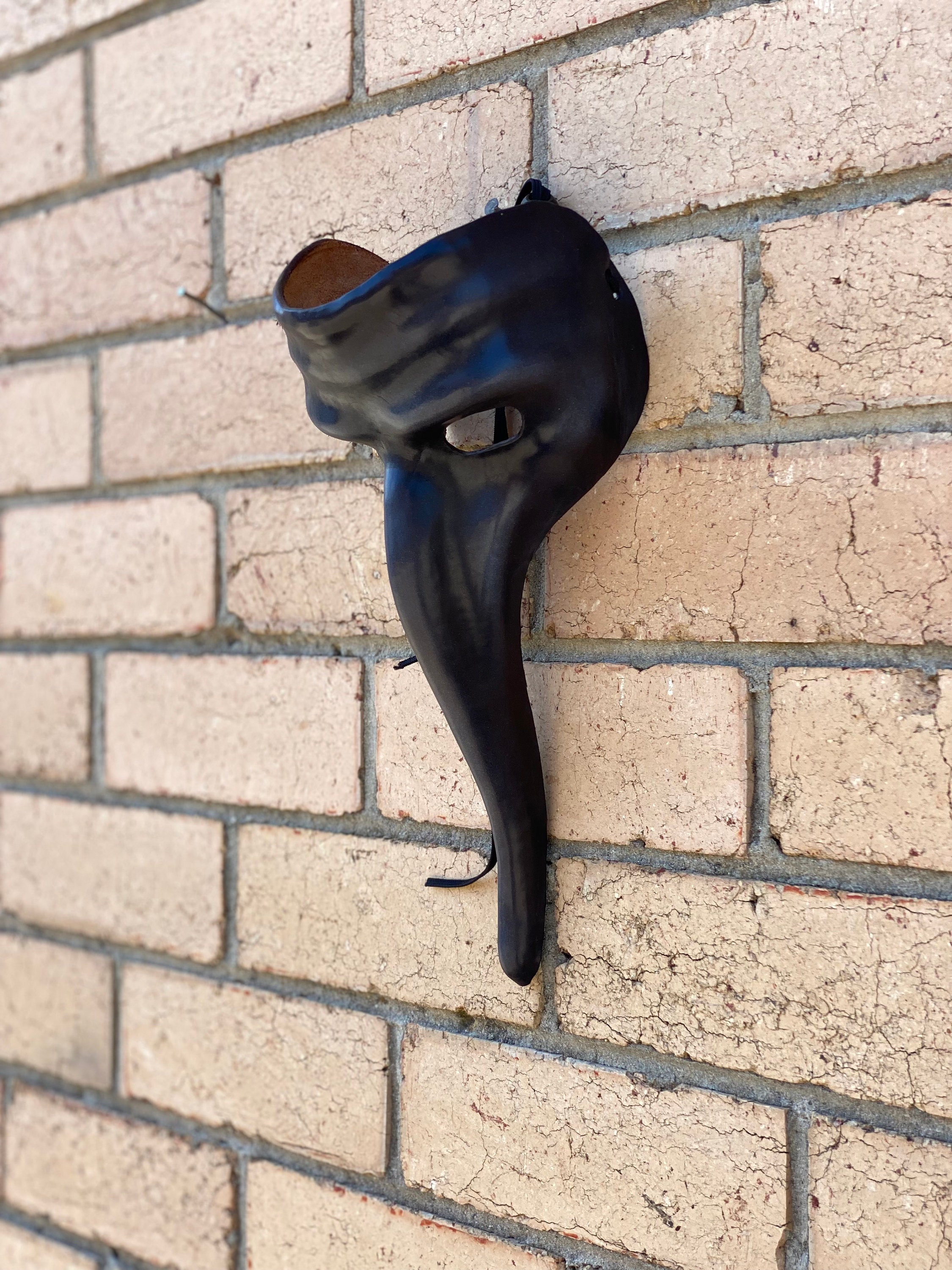 Scaramouche Mask Handmade Leather Mask Cosplay Wicca LARP Pagan Magic ...