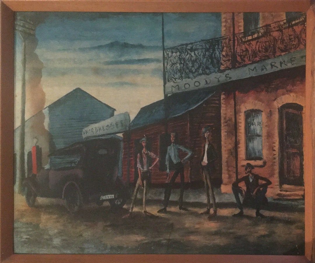 Russell Drysdale Moody's Pub 1941 Oil on Panel Print Vintage Antique ...