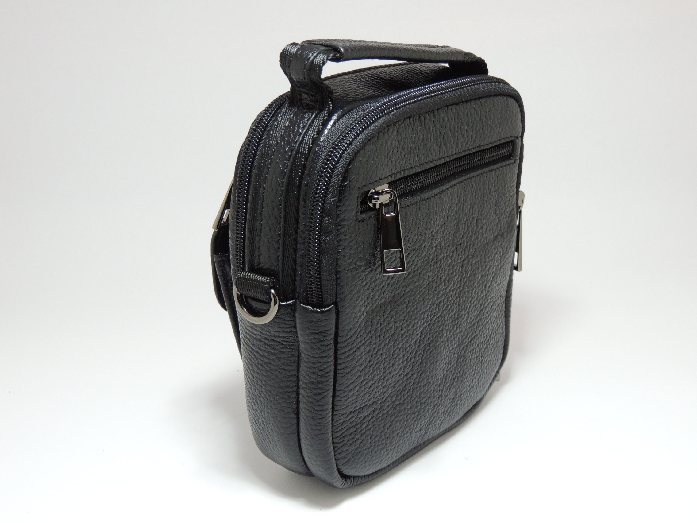 Small Shoulder Bag Leather Business Neck Pouch Chest Pocket - Etsy UK