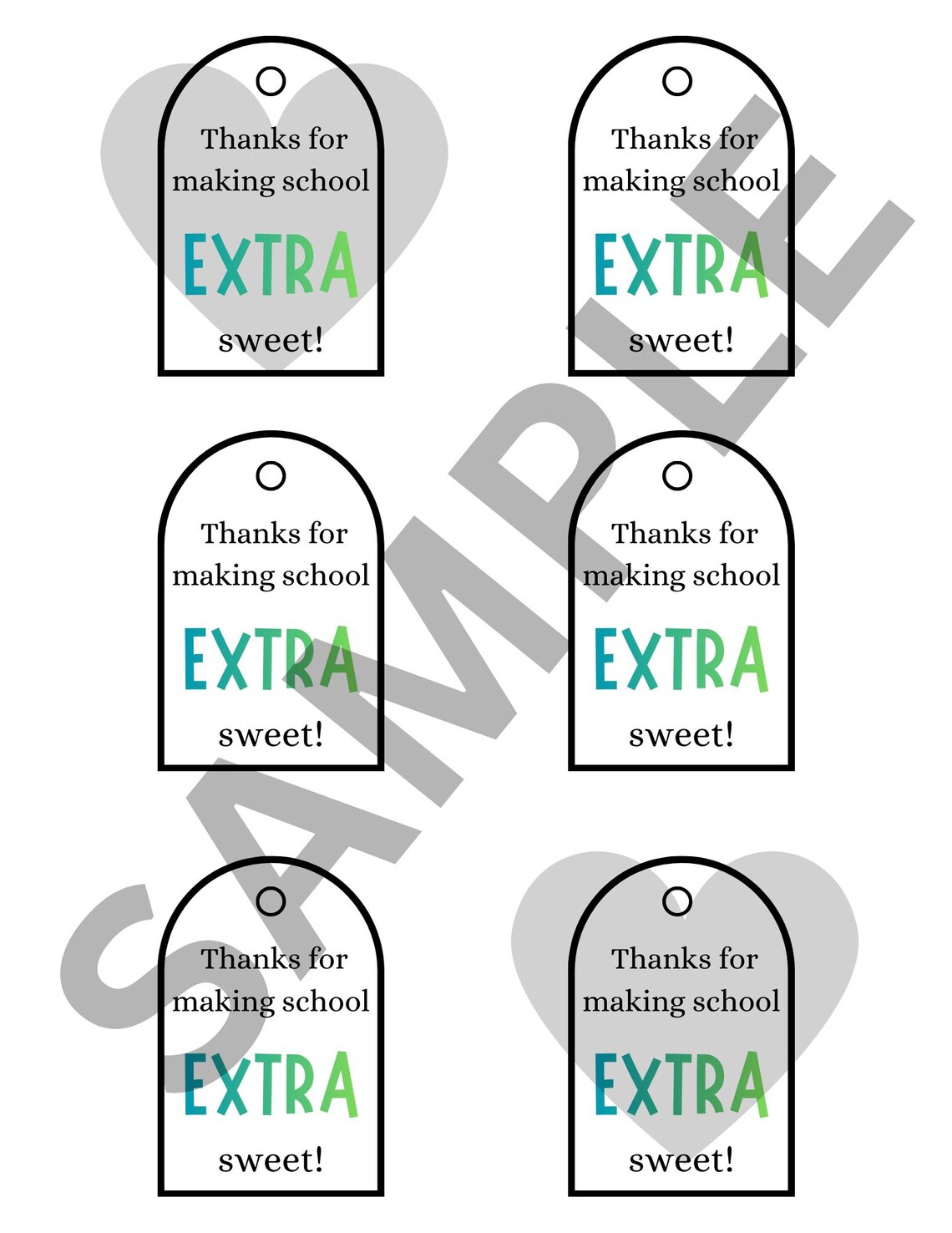Teacher Appreciation Gift Tags Printable, Extra Gum Tag, Candy Teacher ...