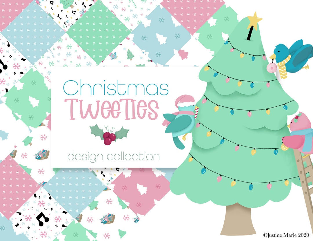 Christmas Tweeties Collection, Christmas Birds Clipart, Chirstmas ...
