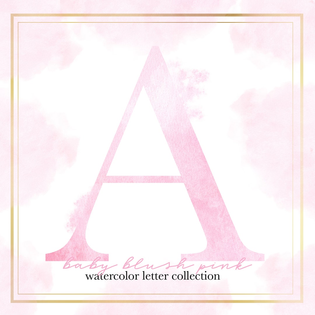 Baby Pink Watercolor Letters, Clipart Watercolor Fonts - Etsy