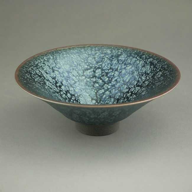 Youhen Tenmoku Flat Cup by Mr. Hashimoto Daisuke kyo Ware - Etsy