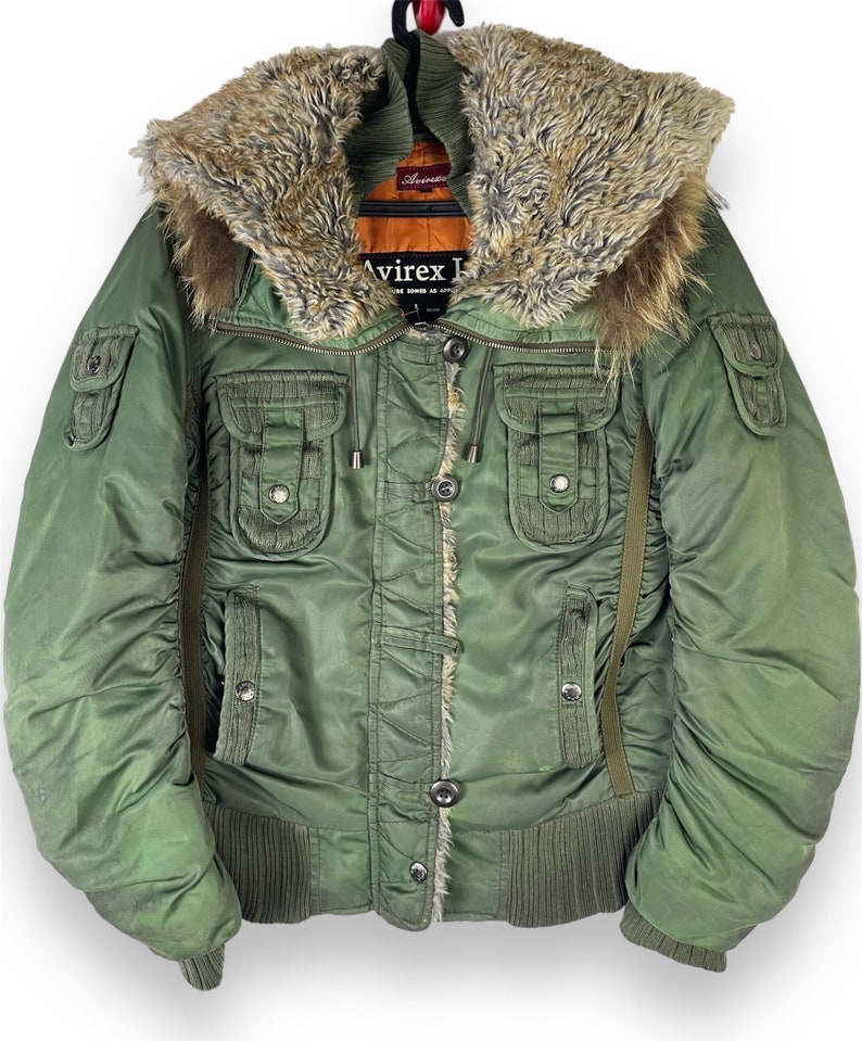 Rare Vintage Avirex Fur Line Split Hood Bomber Jacket - Etsy