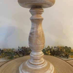 White Washed Wooden Candle Stick - Etsy UK