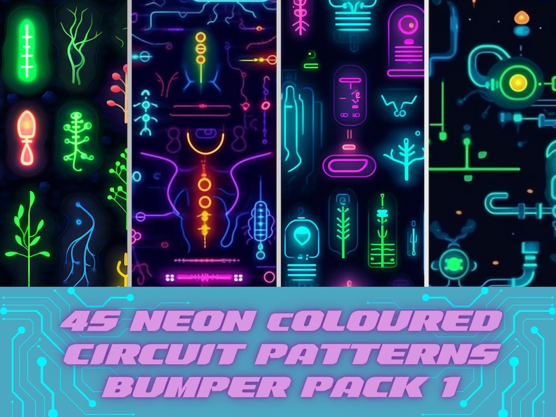 High-quality Neon Circuit Board Seamless Patterns – Unique Downloadable ...