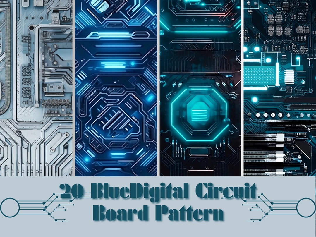 20 Blue Digital Circuit Board Pattern - Seamless Download for Your ...