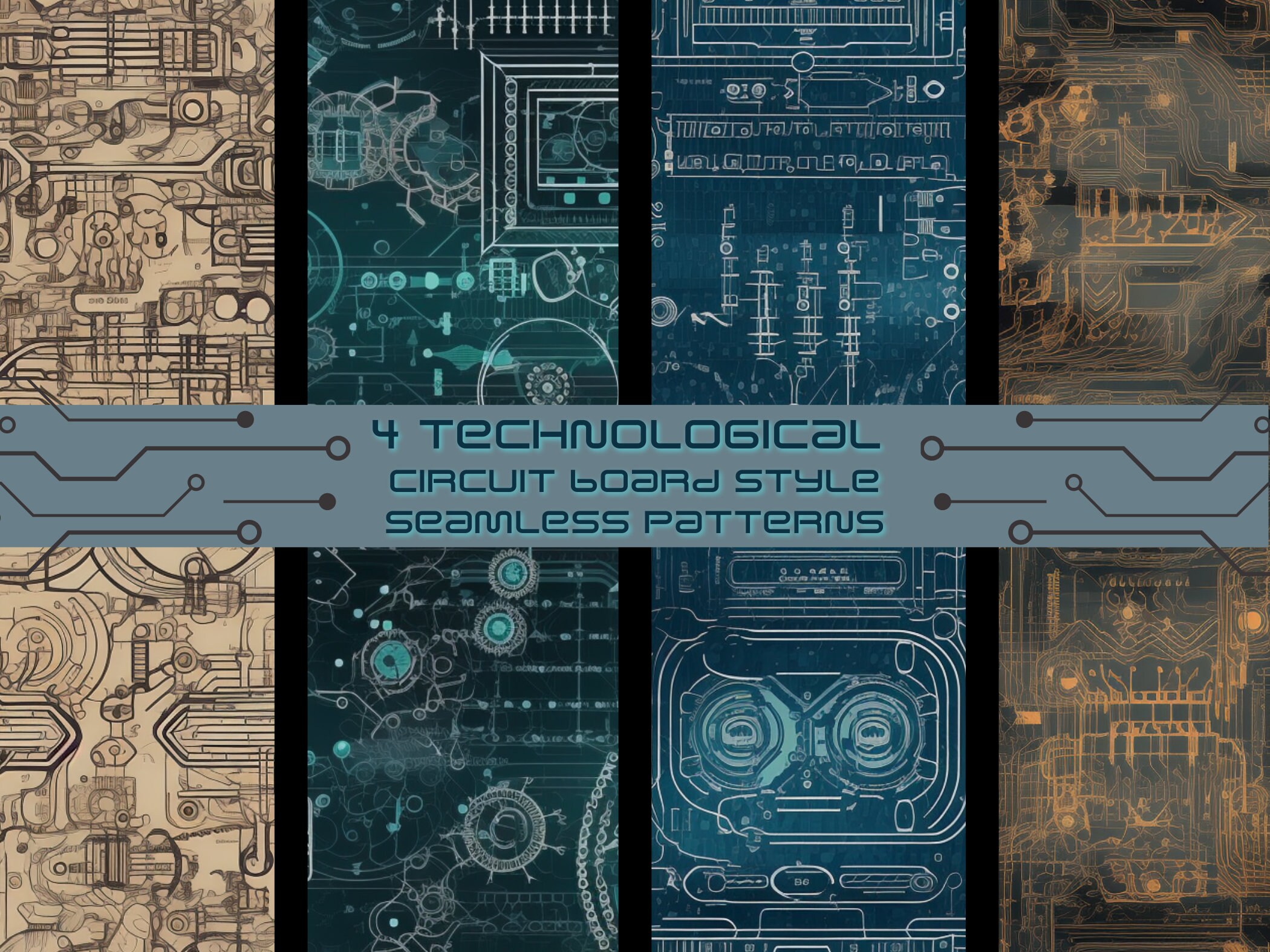 Digital Circuit Board Pattern High-quality Downloadable Paper Pack ...