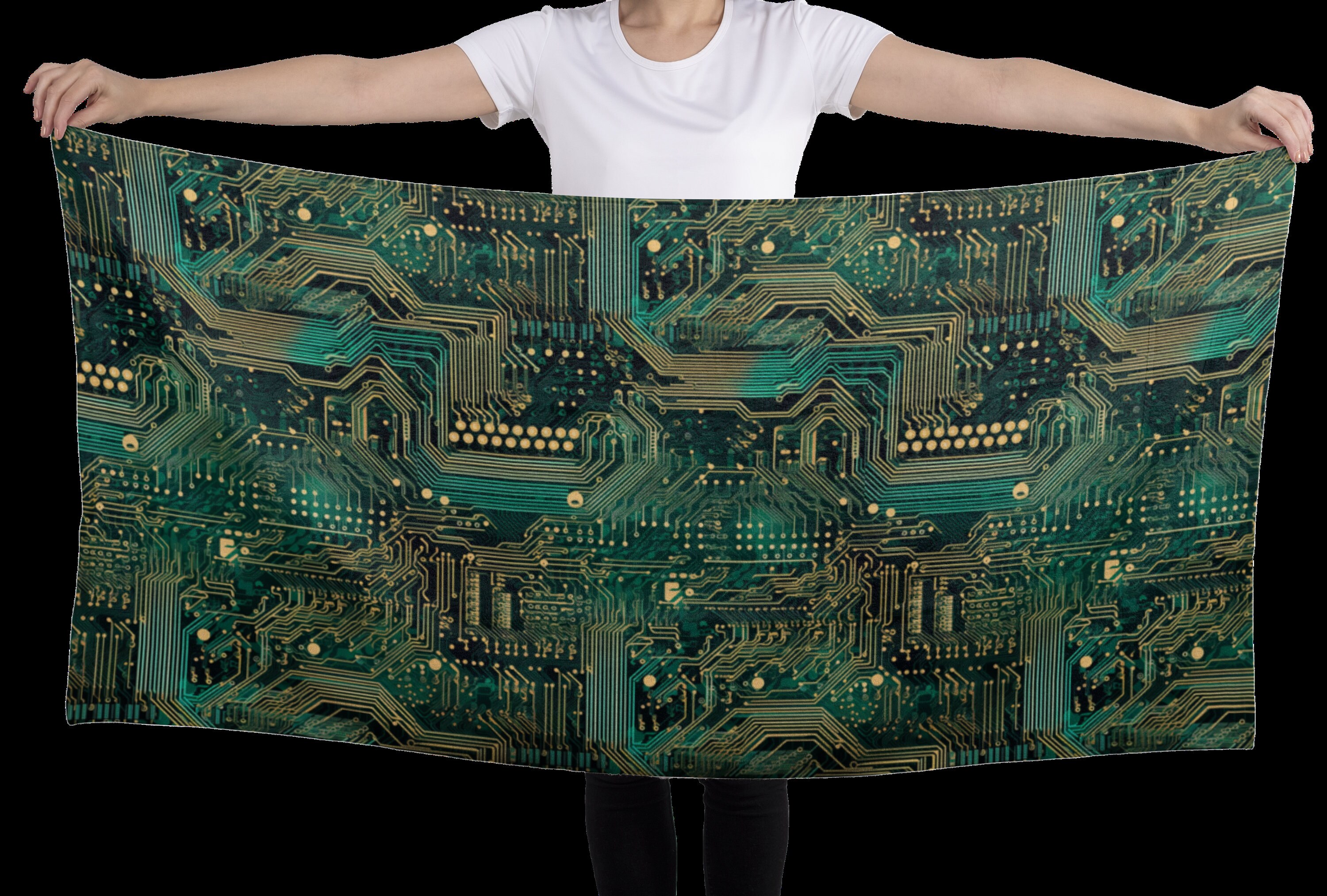 10 HQ Downloadable Digital Paper Pack Realistic Green Circuits Seamless ...