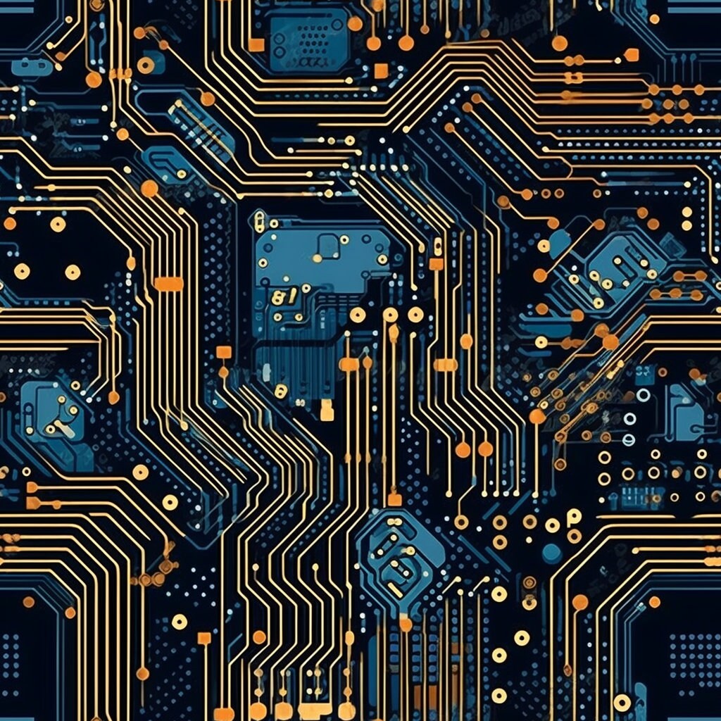 HQ 10 Seamless Circuit Board Patterns, Blue Tech-inspired Downloadable ...