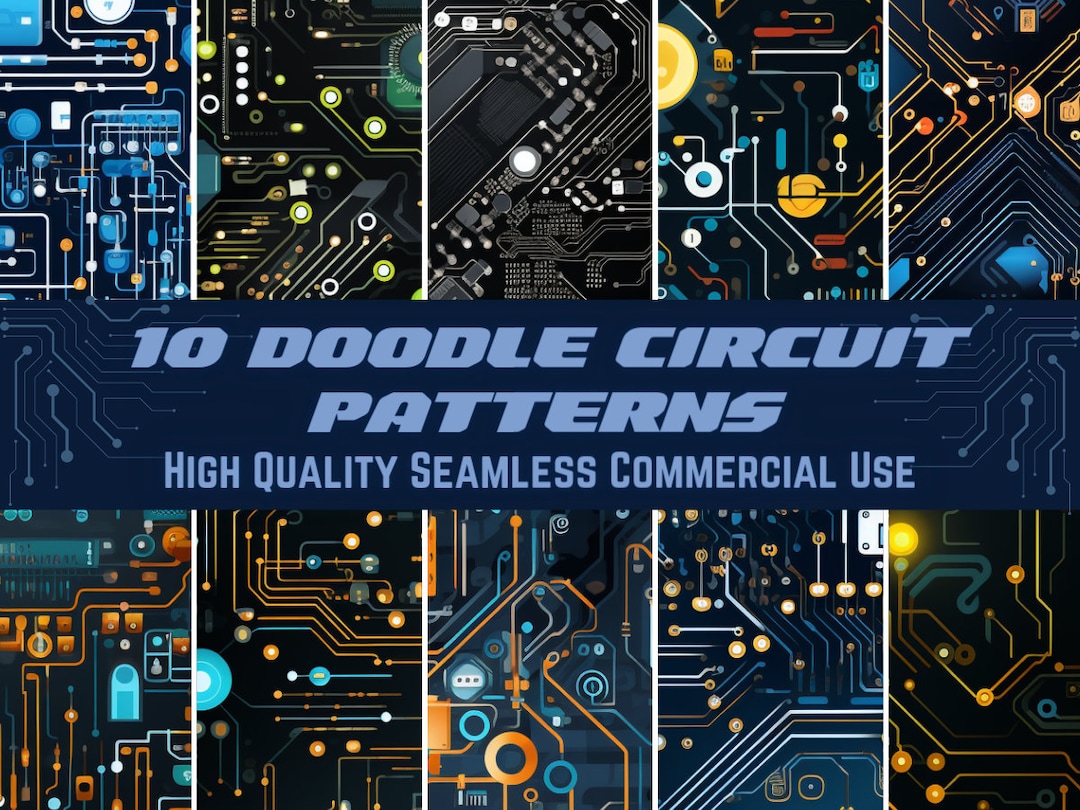 Doodle Circuit Board Pattern High-quality, Seamless Pattern Download ...