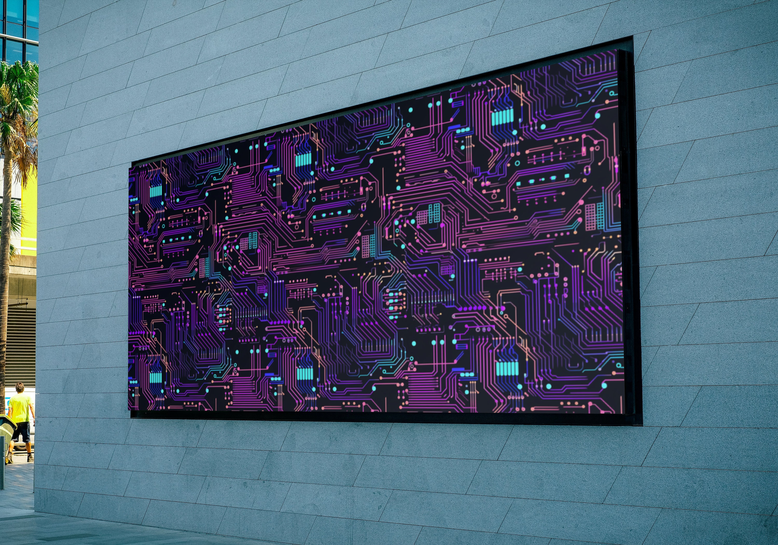 Vaporwave Inspired Circuit Board Patterns - High-quality Seamless ...