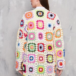 Neon Rave Women Outfit Jacket Festival Coat Women Hand Knit Wool Funky ...