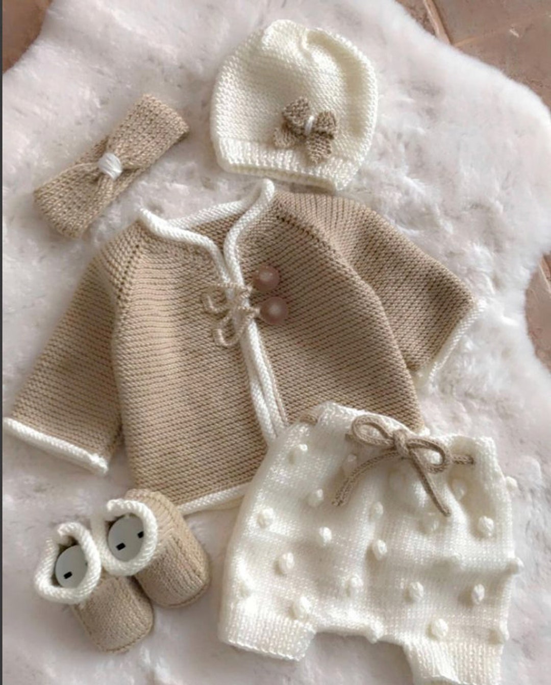 Knit Hospital Outfit Set for Babygirl Handmade Baby Set - Etsy