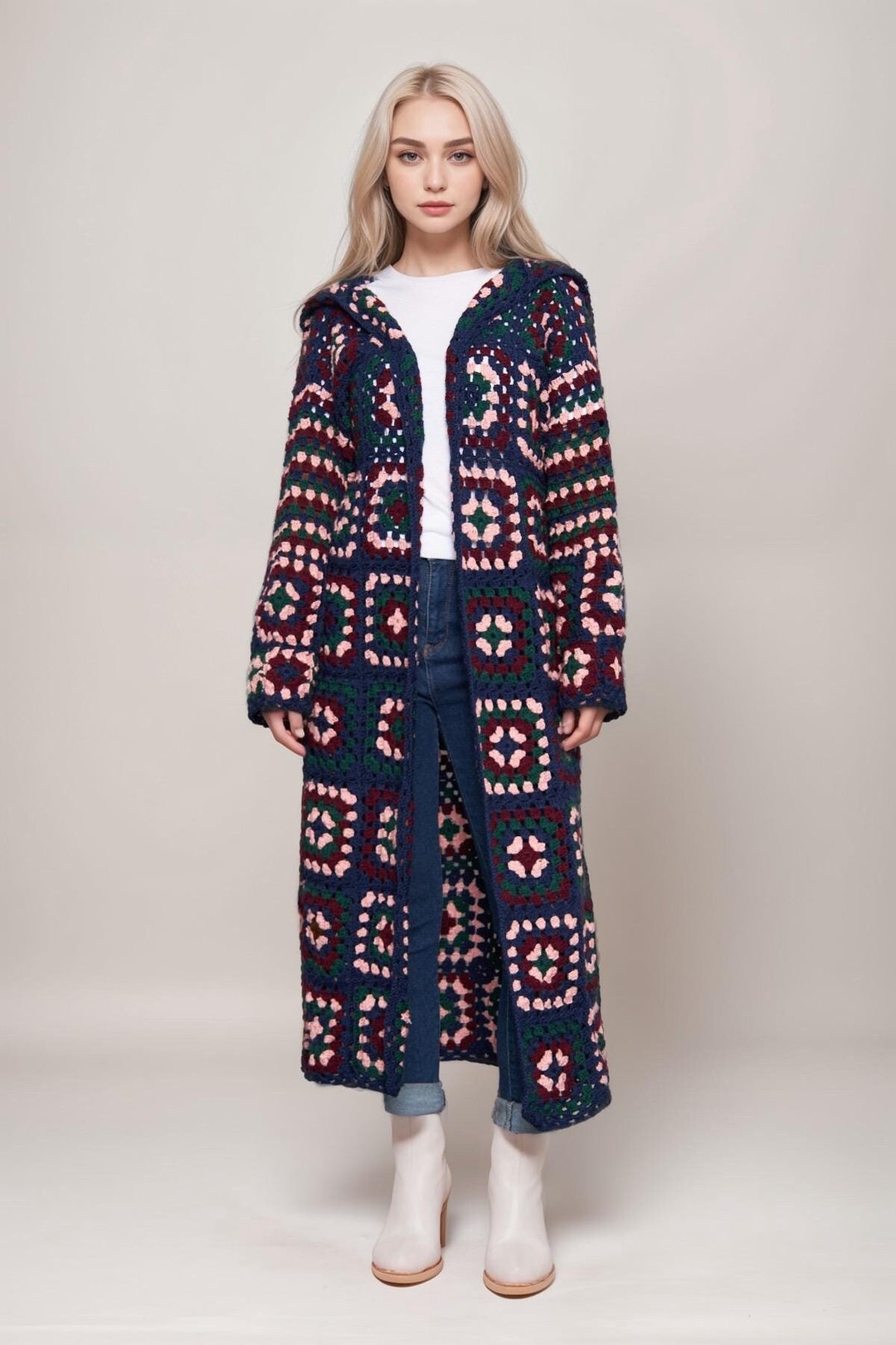Long Boho Winter Coat Maxi Cardigan Jacket Oversize Winter Coat Boho ...