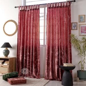 Soft Velvet Shaded Curtains - Rose Velvet Window Curtain - Semi ...