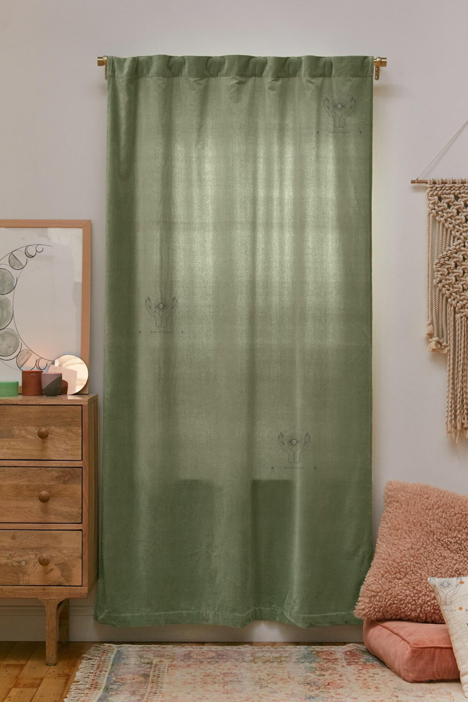 Sage Green Solid Color Curtains Home Decorative Velvet Look - Etsy