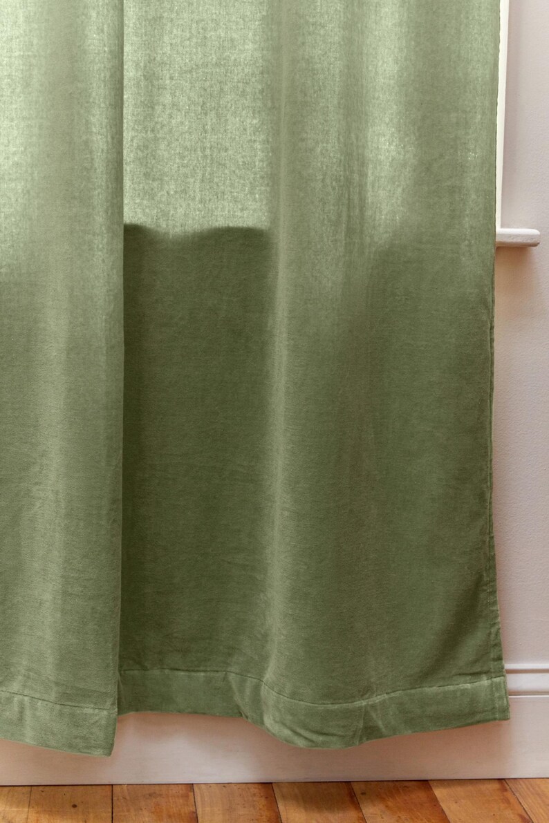 Sage Green Solid Color Curtains Home Decorative Velvet Look - Etsy