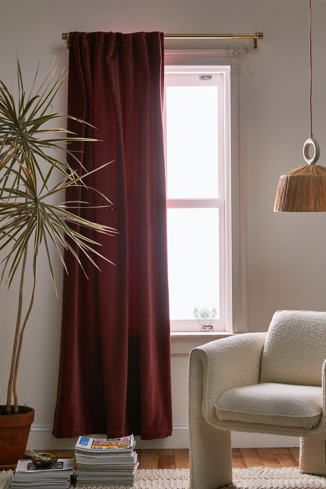 Red Velvet Curtain Personalized Curtains Wine Handmade Cotton - Etsy