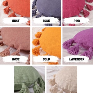 Sage Green Round Chair Cushion With Tassel Bohemian Style Throw Pillow ...