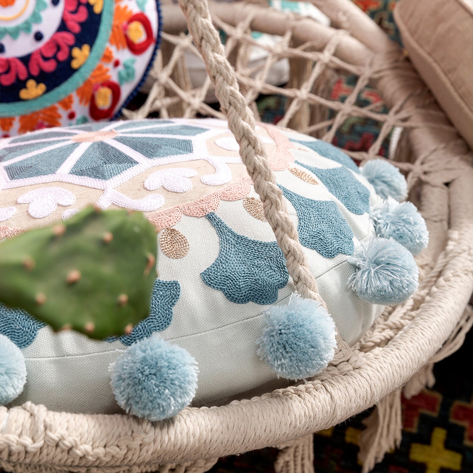 Bohemian Meditation Cushion Boho Embroidered Pillow Cover | Etsy