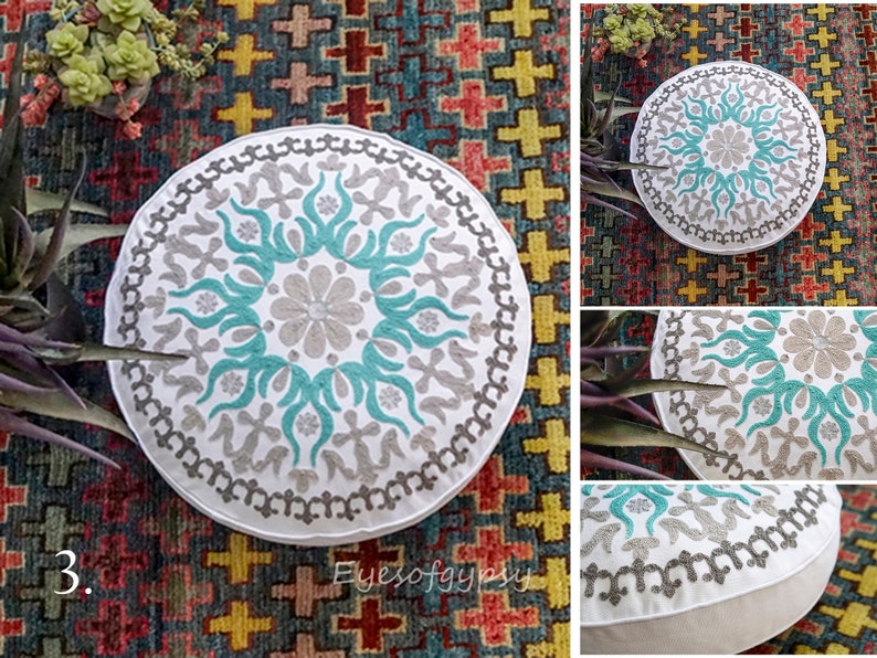 Bohemian Meditation Cushion Boho Embroidered Pillow Cover | Etsy