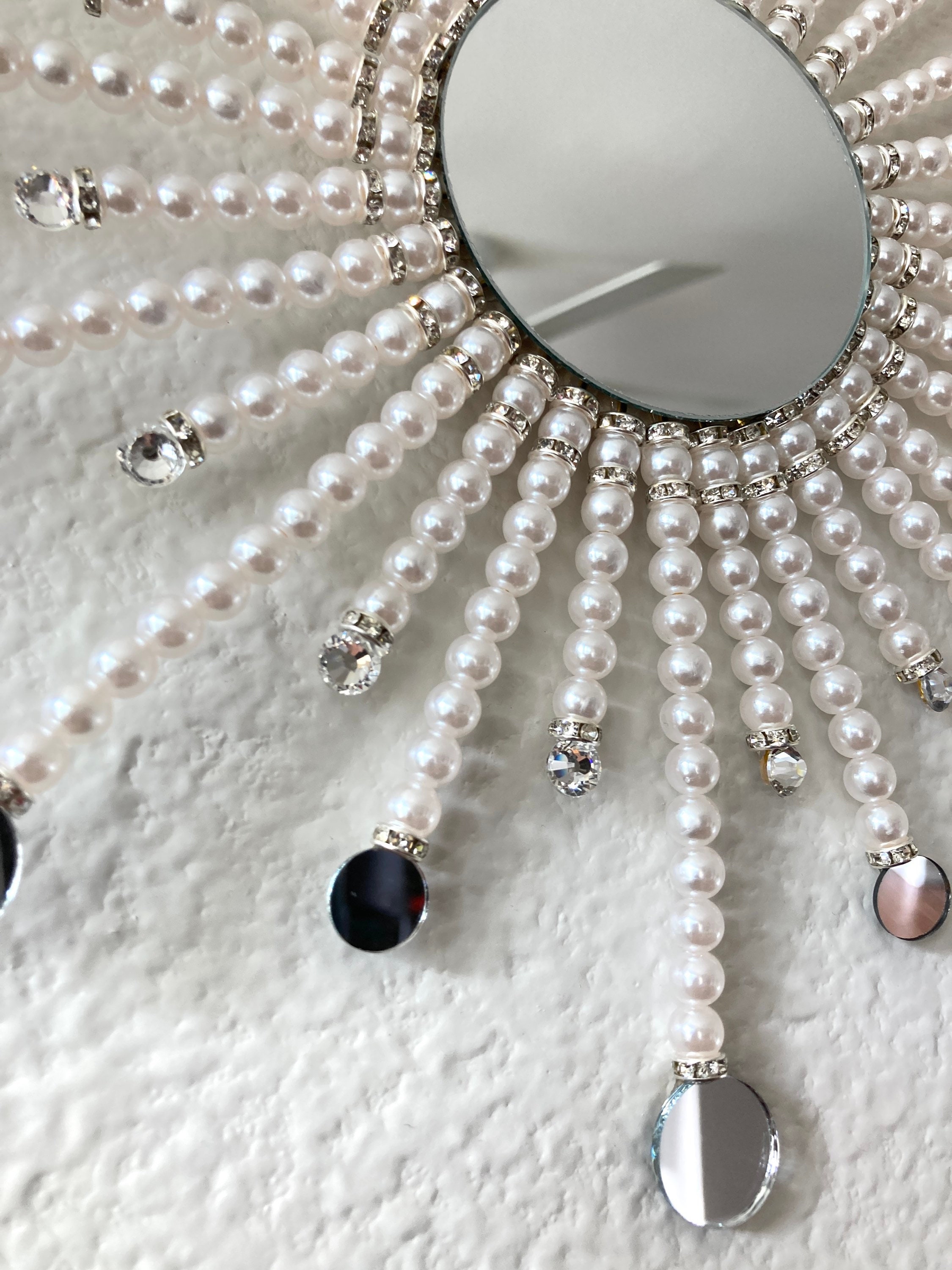 12 Gorgeous Pearl Wall Decor/pearl Sunburst Mirror/wall - Etsy