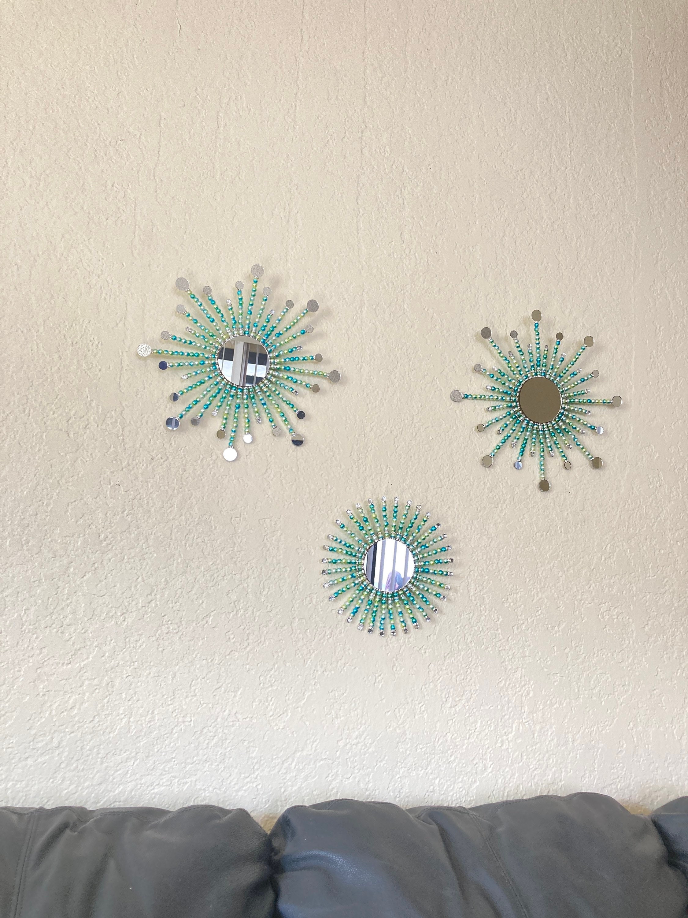 Set of 3: 12 & 8 Sunburst Mirrors Set/boho Wall Decor/small Mirrors Set ...