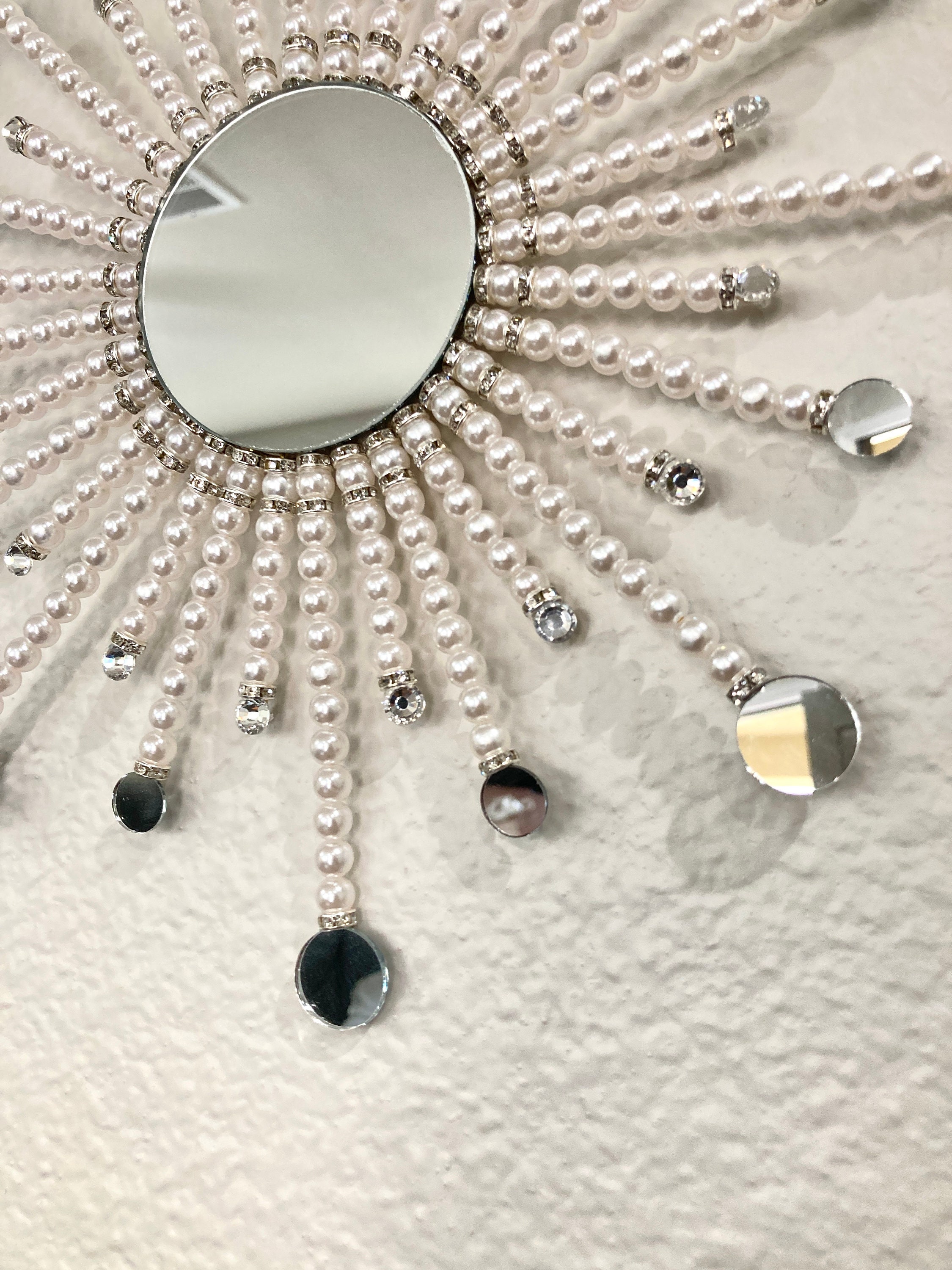 12 Gorgeous Pearl Wall Decor/pearl Sunburst Mirror/wall - Etsy