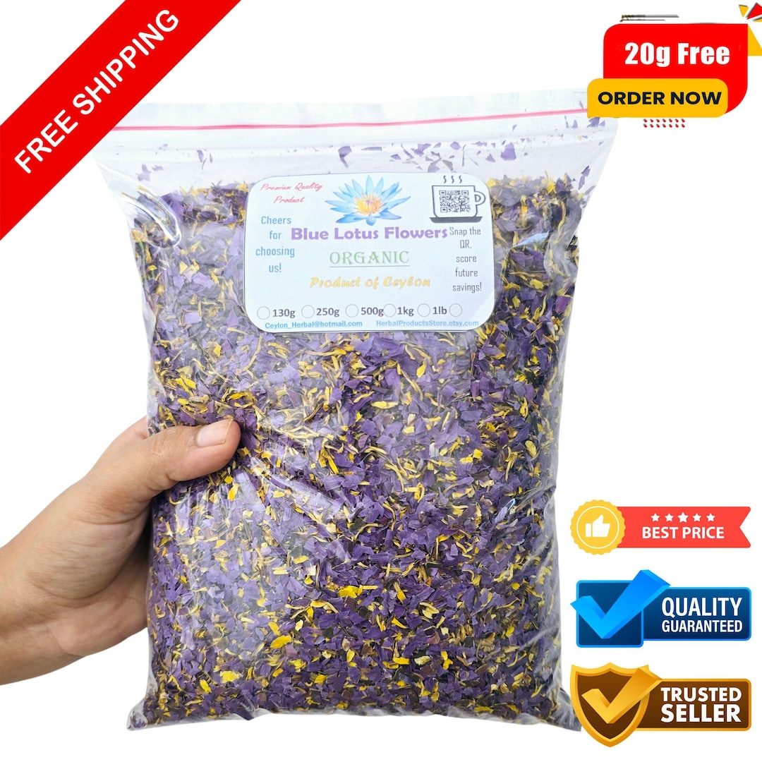 Blue Lotus Cut Flower | Pre-ground Organic Water Lily Flowers | Premium ...