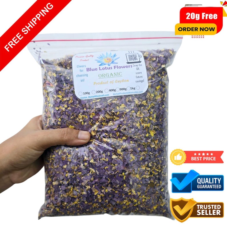 Blue Lotus Cut Flower | Pre-ground Organic Water Lily Flowers | Premium ...