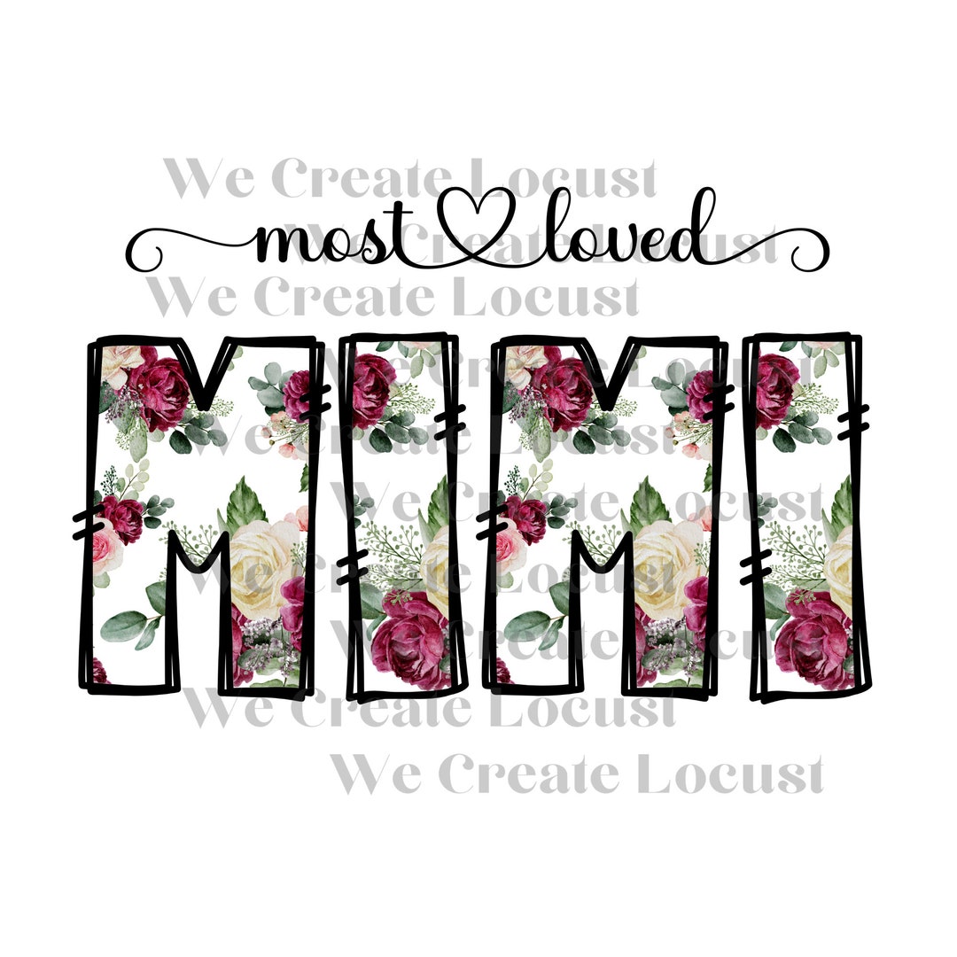 MIMI Rose Letters Doodle Alphabet Most Loved Valentine PNG Design by We ...