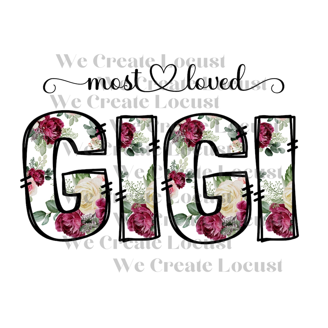 GIGI Rose Letters Doodle Alphabet Most Loved Valentine PNG Design by We ...