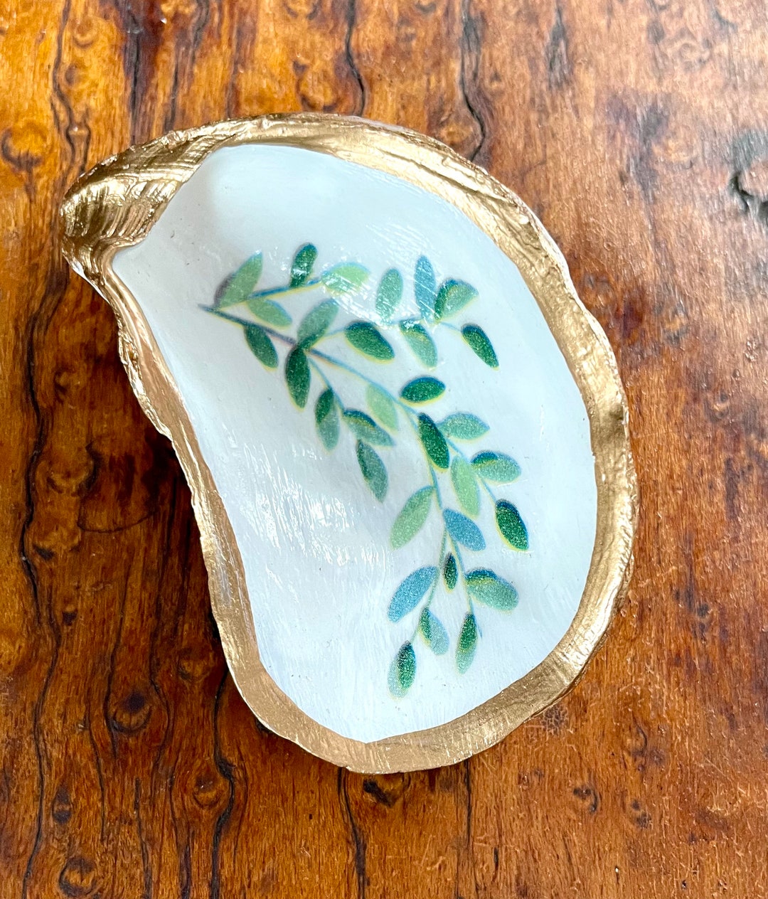Maine Made Greenery Small Oyster Shell Ring Dish - Etsy