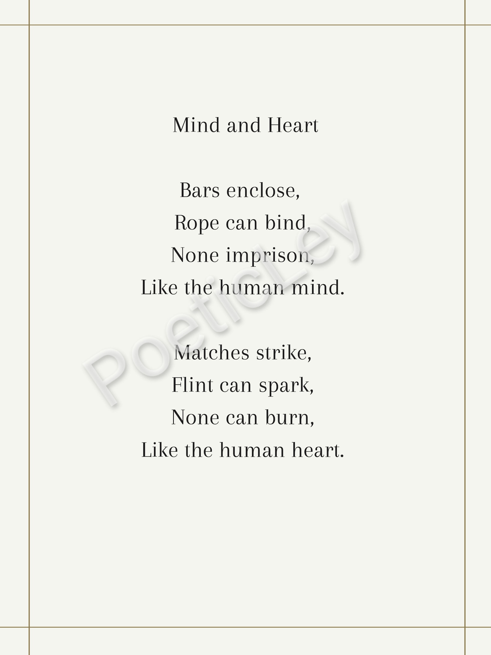 Heart and Mind Poem Printable | Etsy