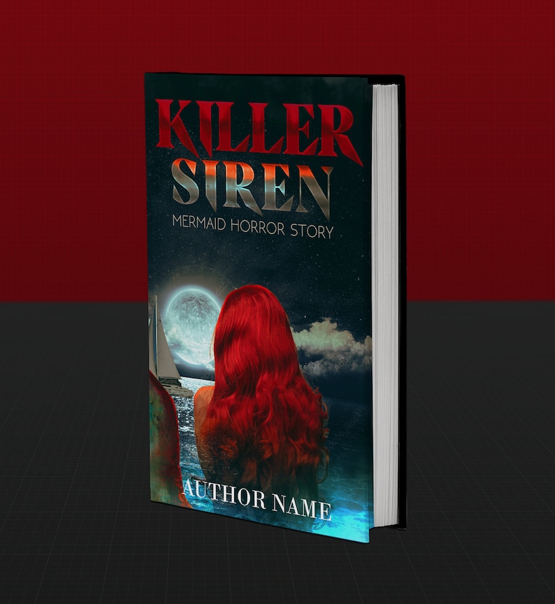 Killer Siren and the Mermaid Pre-made Book Cover for Fantasy | Horror ...