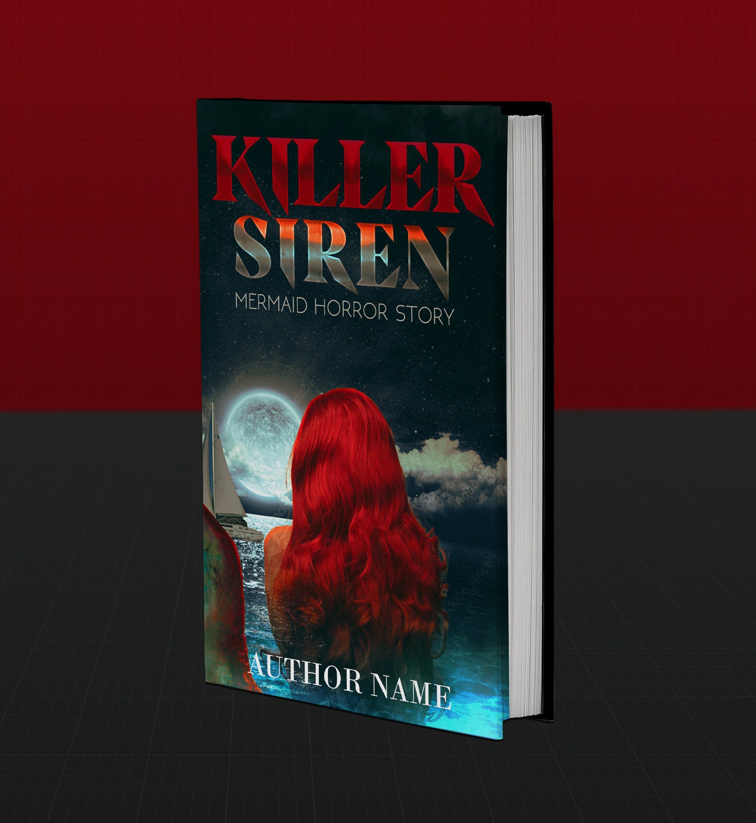 Killer Siren and the Mermaid Pre-made Book Cover for Fantasy | Horror ...
