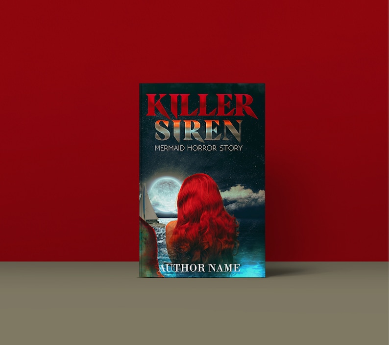 Killer Siren and the Mermaid Pre-made Book Cover for Fantasy | Horror ...
