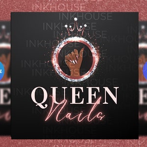 DIY LOGO Editable Canva Template | Queen Nails Design | Luxury Beauty ...