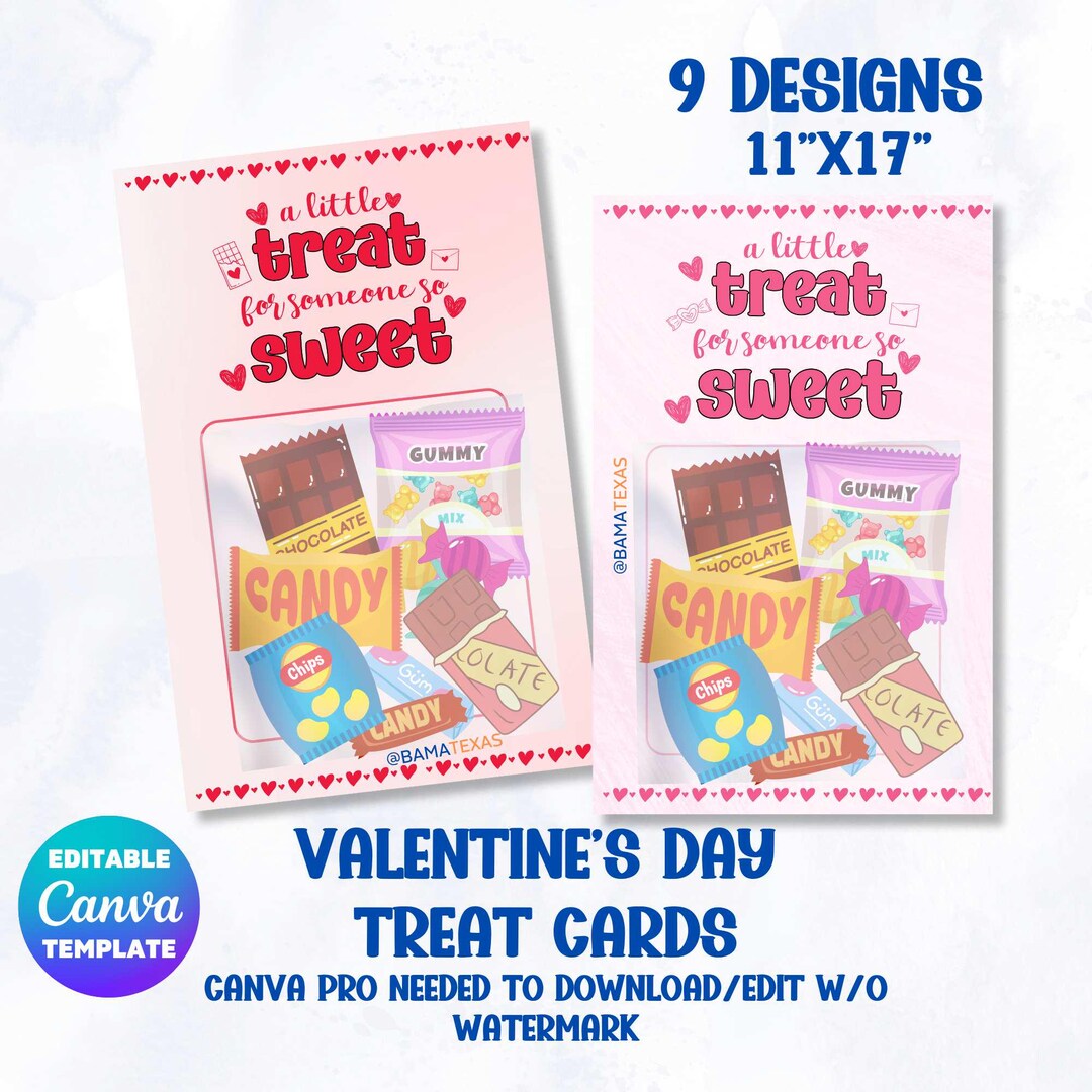 9 Editable Jumbo Valentine Card Templates 11x17 Canva Designs | DIY ...