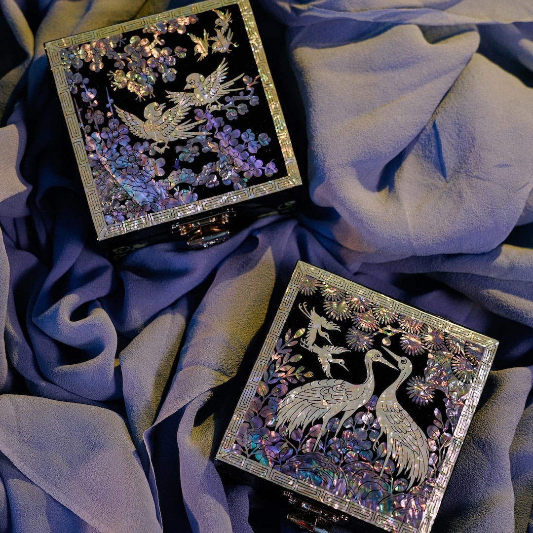 February Mountain Mother of Pearl Small Jewelry Box- Unique Gifts for ...