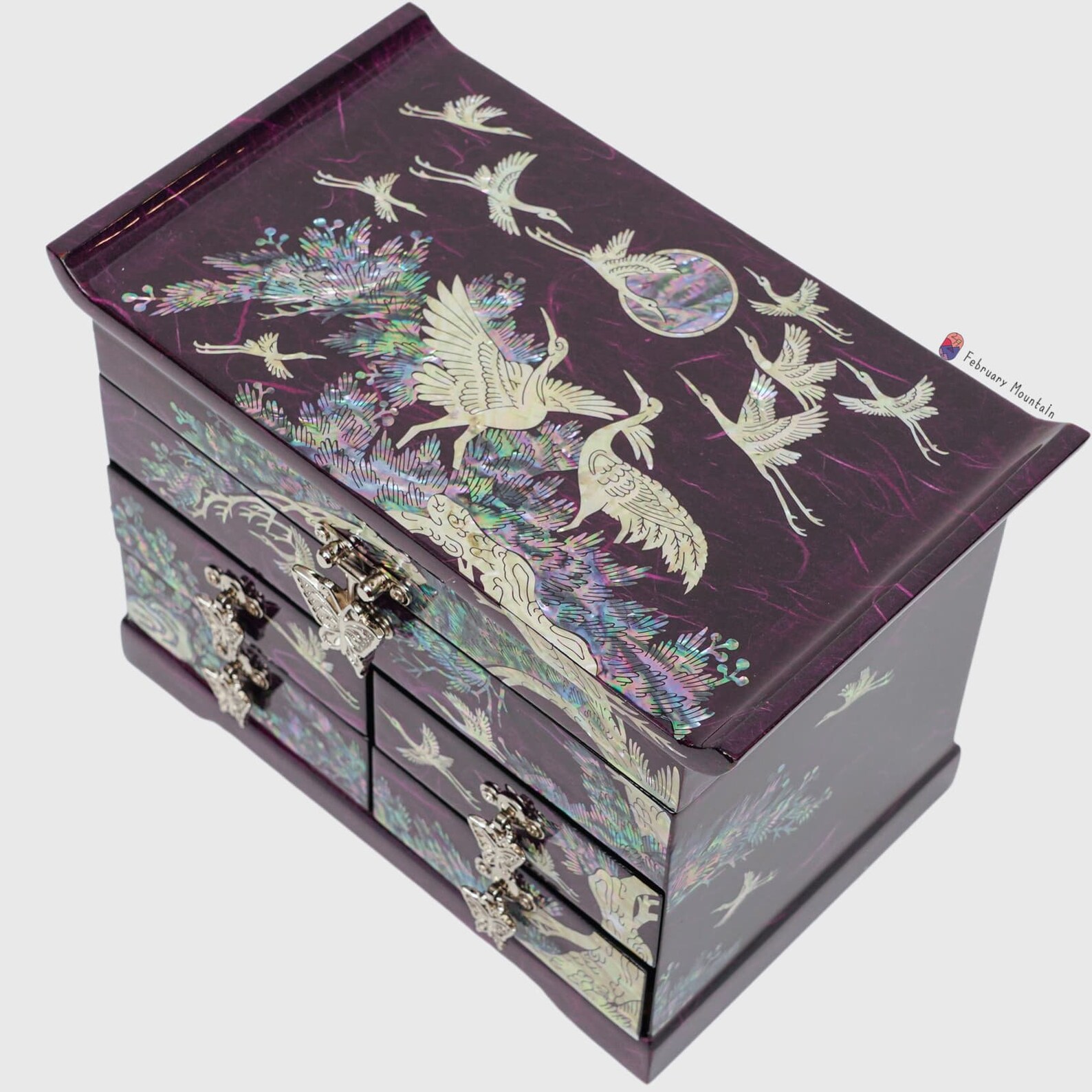 February Mountain Mother of Pearl Jewelry Box Unique Gifts for Women ...