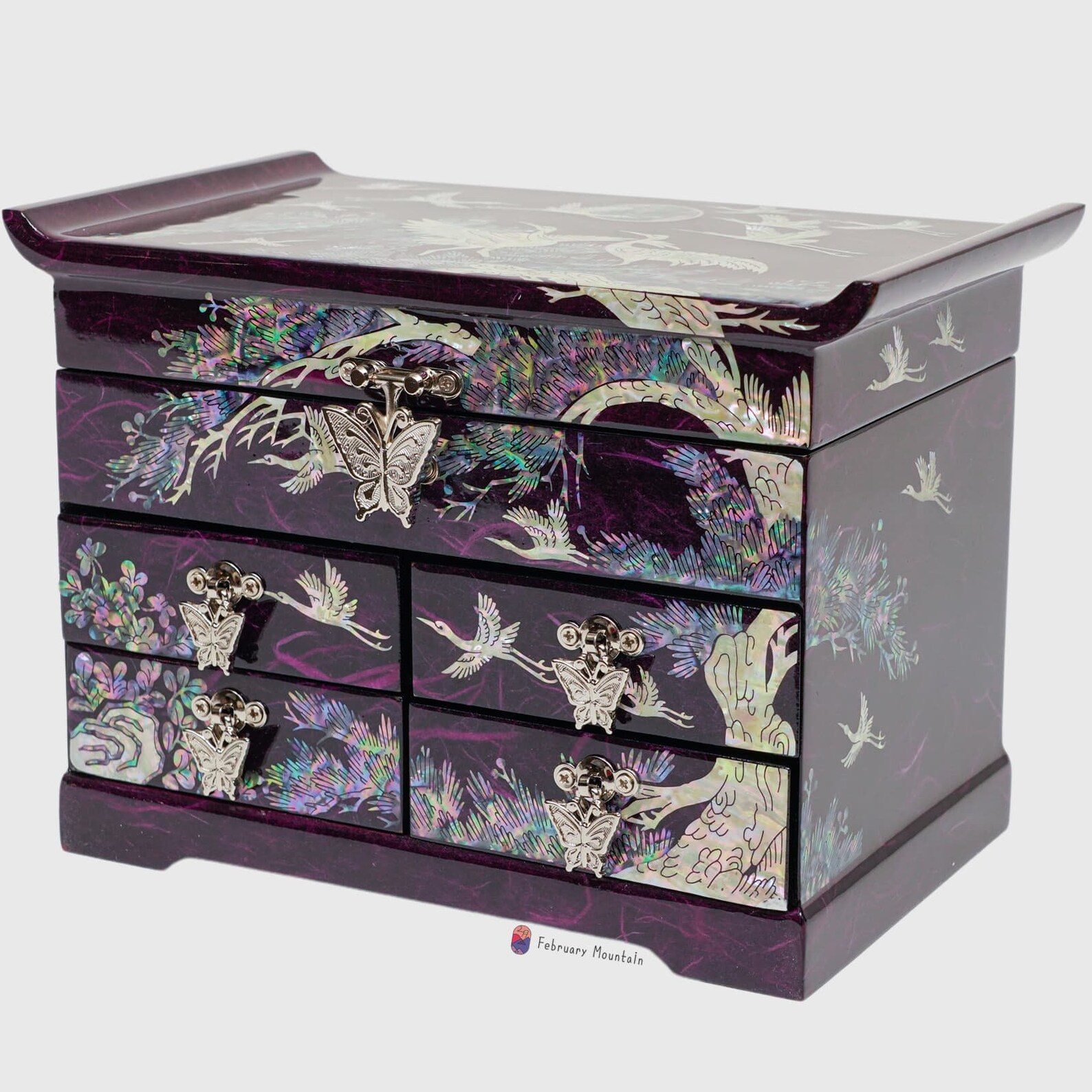 February Mountain Mother of Pearl Jewelry Box Unique Gifts for Women ...