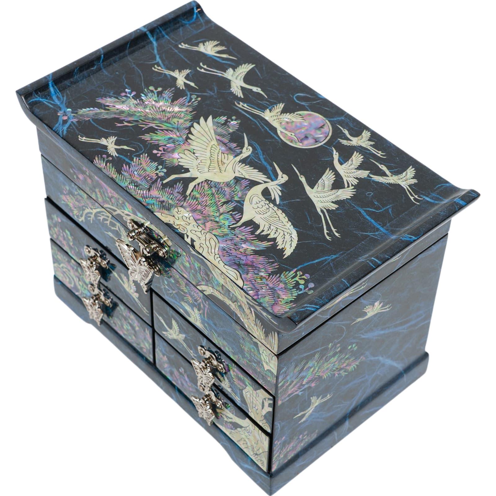 February Mountain Mother of Pearl Jewelry Box With 4 Drawers Gifts for ...