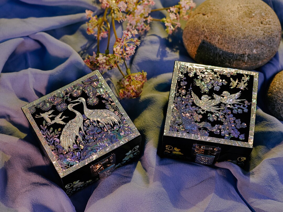 February Mountain Mother of Pearl Small Jewelry Box- Unique Gifts for ...