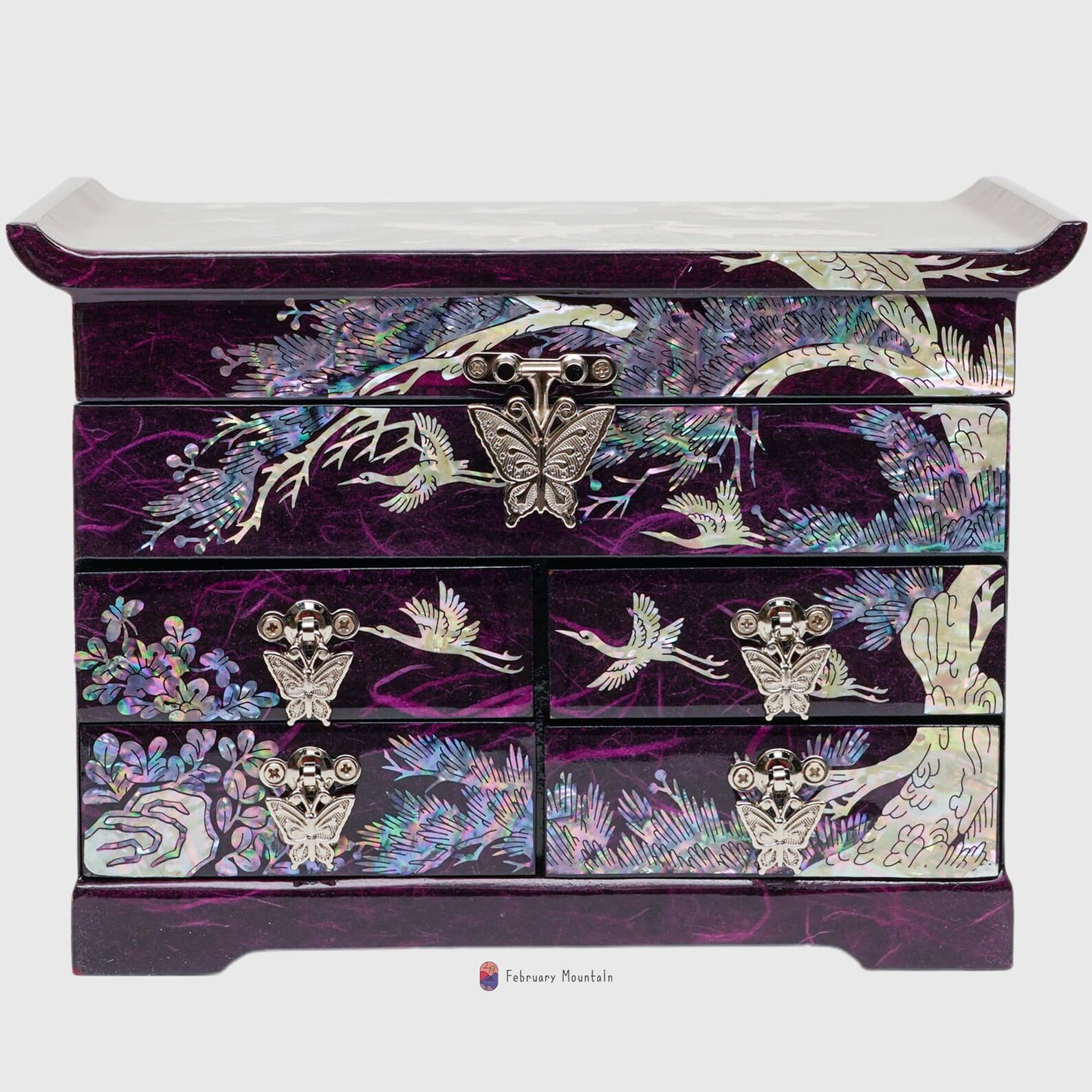 February Mountain Mother of Pearl Jewelry Box Unique Gifts for Women ...