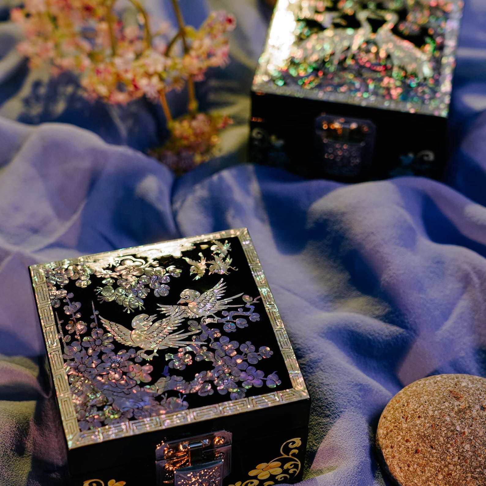 February Mountain Mother of Pearl Small Jewelry Box- Unique Gifts for ...