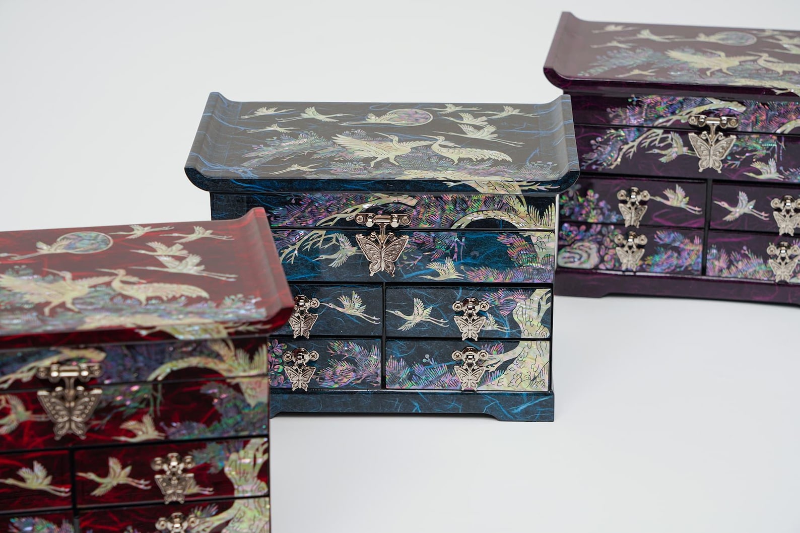 February Mountain Mother of Pearl Jewelry Box With 4 Drawers Gifts for ...